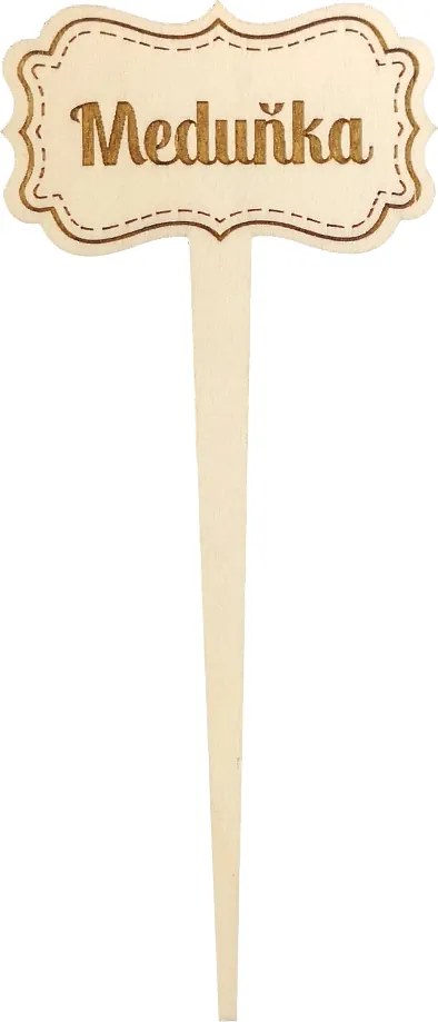 AMADEA Dřevěný zápich - cedulka na bylinky Meduňka, výška 20 cm, český výrobek