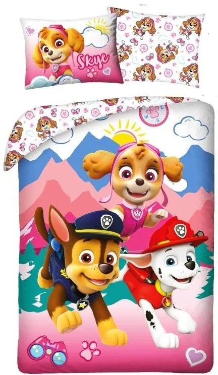 HALANTEX Povlečení Paw Patrol pink  Bavlna, 140/200, 70/90 cm