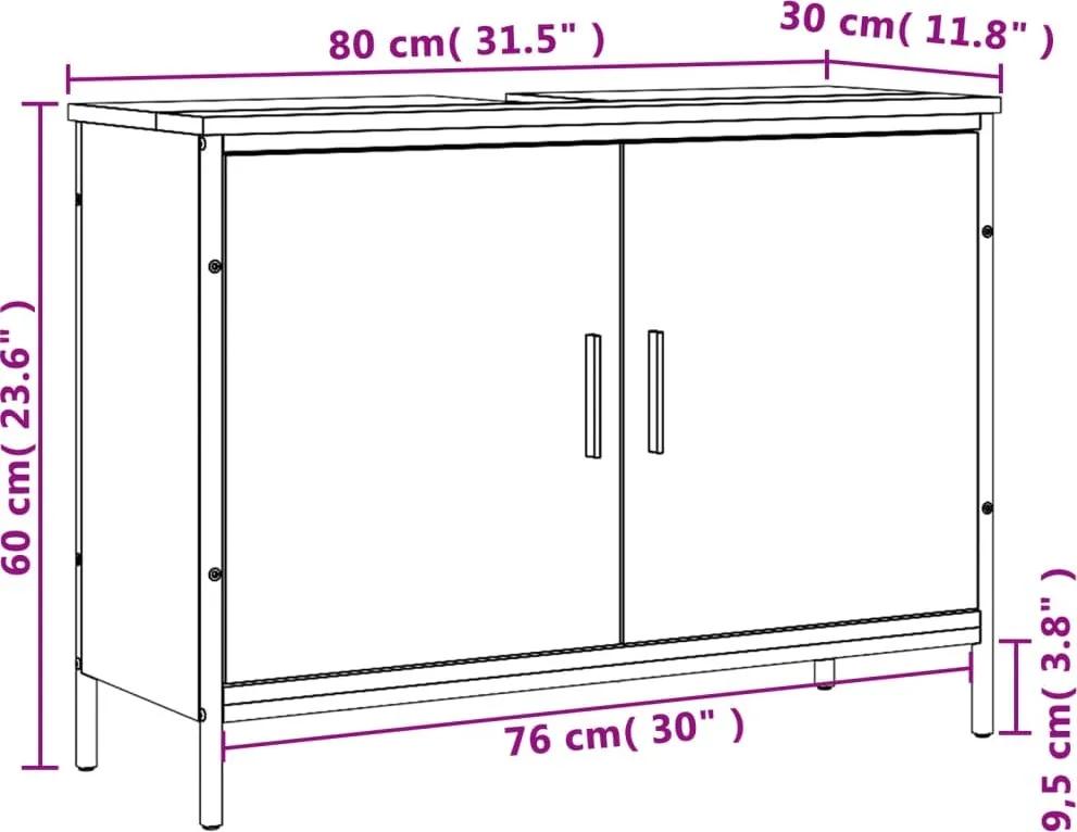 vidaXL Koupelnová skříňka pod umyvadlo 80x30x60 cm kompozit [842454] Barva: dub sonoma