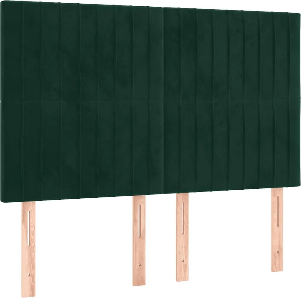 Box spring postel s matrací tmavě zelená 140x200 cm samet 3137968