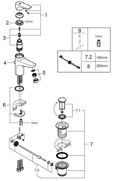 GROHE 23809000 - Umyvadlová baterie START FLOW DN 15 lesklý chrom