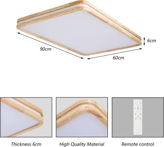 BRILAGI - LED Stmív. svítidlo MOLINA SQUARE LED/128W/230V dub 90x60 cm + DO