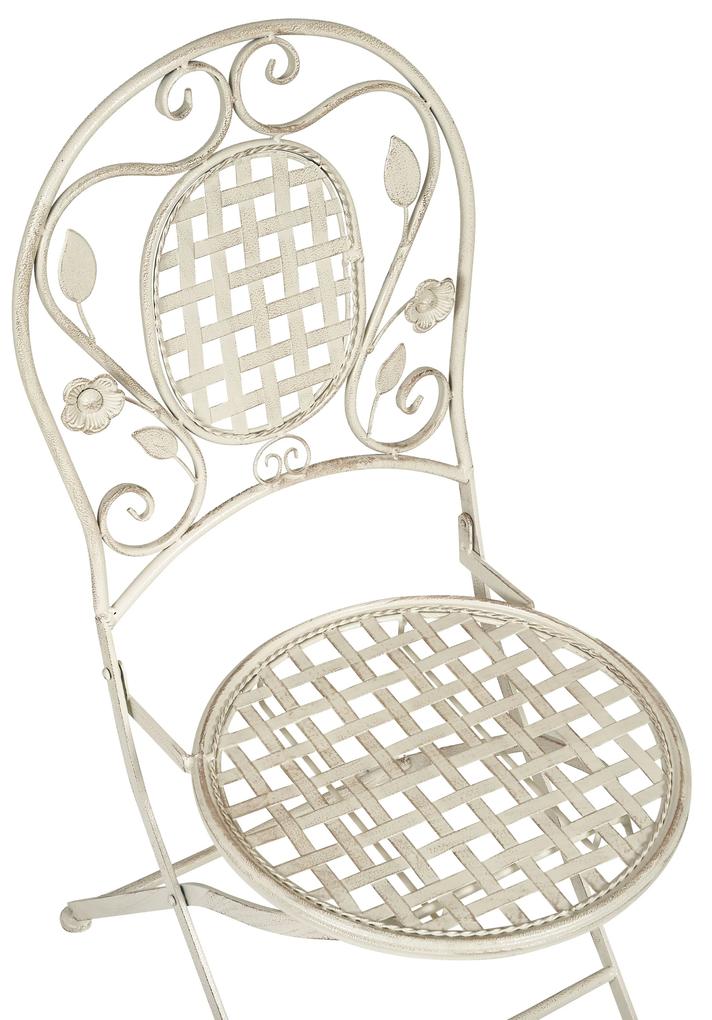 Sada 4 zahradních kovových židlí špinavě bílých BIVIO Beliani