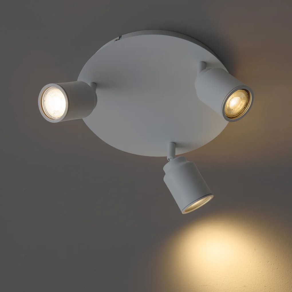 Moderní koupelnový reflektor bílý 3-světla IP44 - Ducha