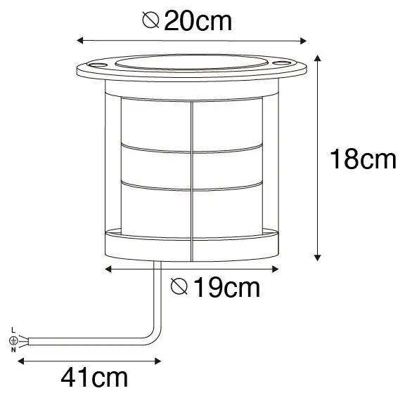 Sada 6 bodových světel do země ocel AR111 nastavitelné IP65 - Delux Honey