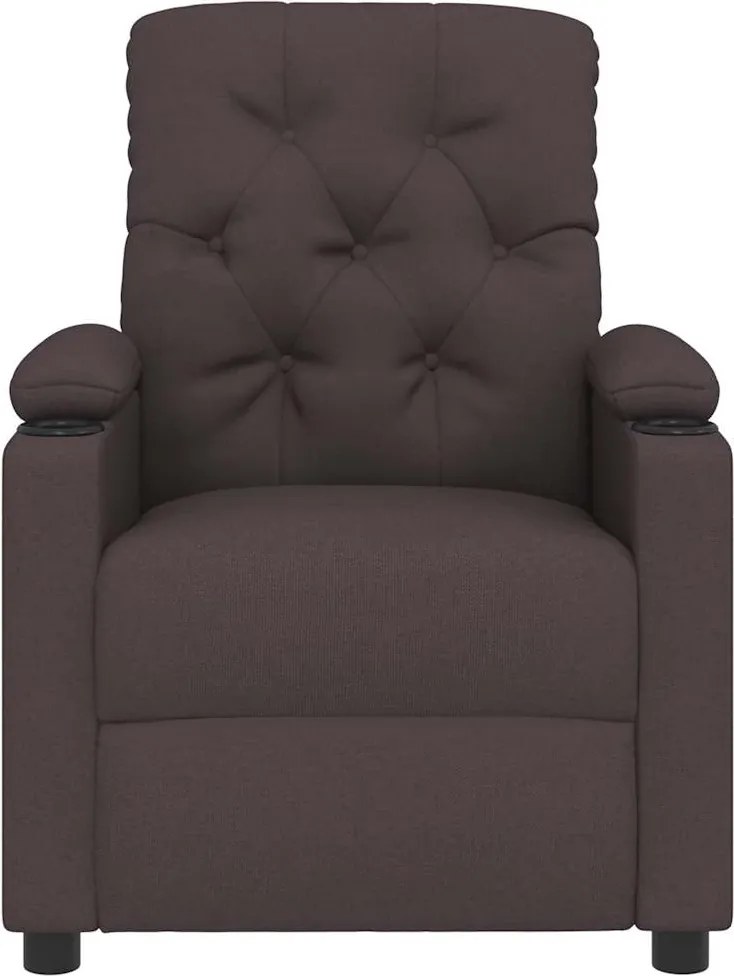 Polohovací křeslo tmavě hnědé textil 339107
