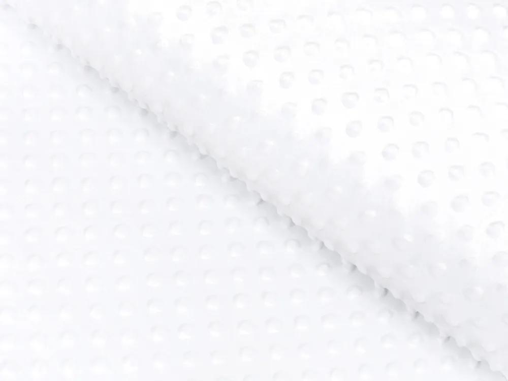 Biante Dětský povlak na polštář Minky 3D puntíky MKP-033 Sněhově bílý 35 x 45 cm