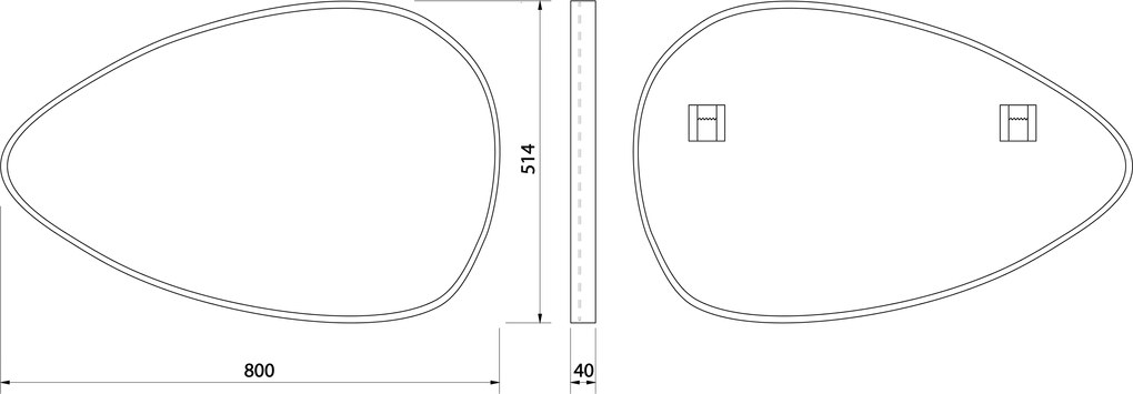 Sapho Sapho, STEN zrcadlo v rámu 80x51cm, černá mat, NA380