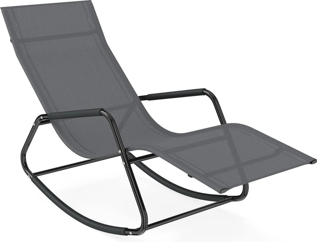 Costway Zahradní lehátko odolné proti povětrnostním vlivům ergonomické – šedá