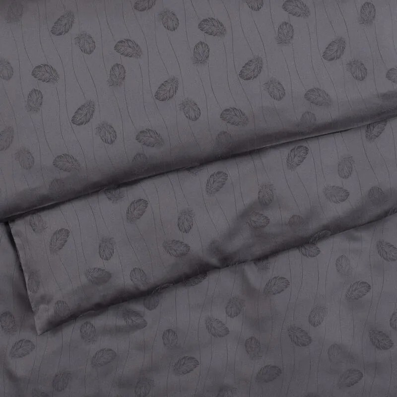 SCANquilt povlečení EXCLUSIVE TENCEL PLUS peříčka šedá 140 x 200/70 x 90 cm