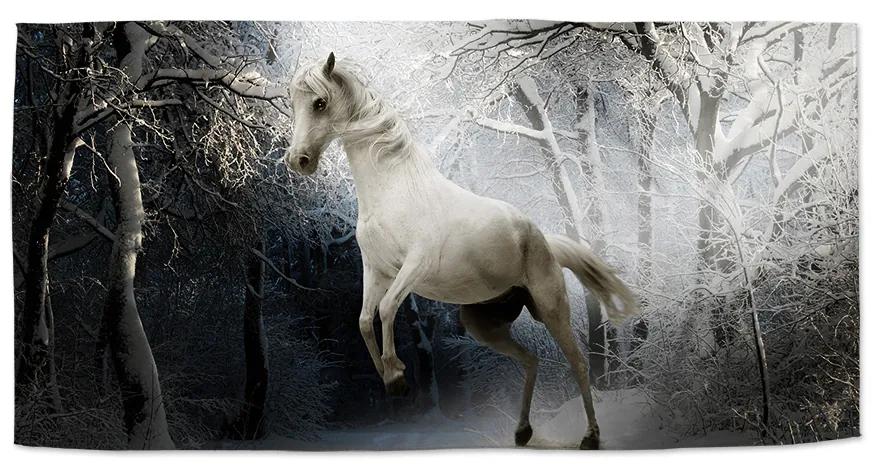 Ručník SABLO - Bílý kůň 70x140 cm