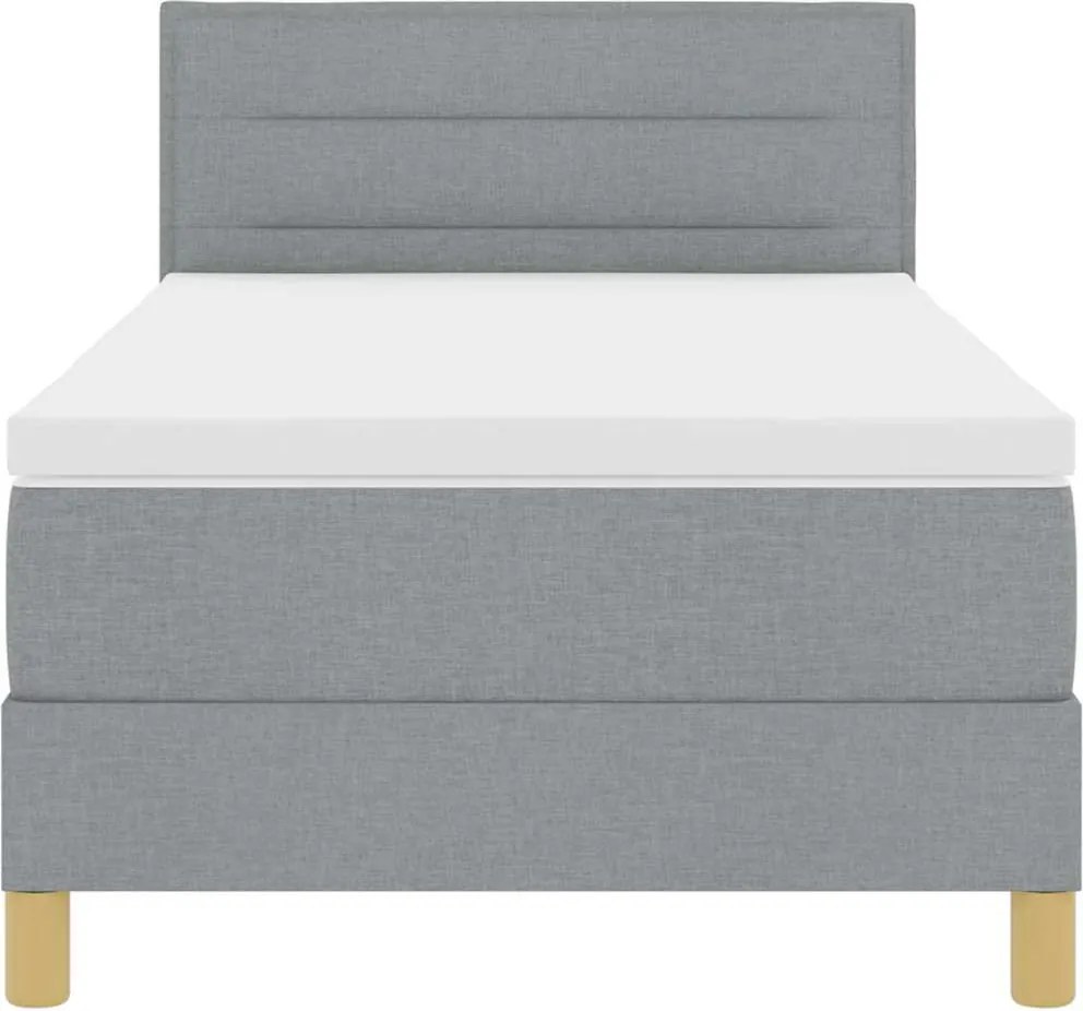 Postel s boxspringem s polštářem Světle šedá 80 x 200 cm textil 3338797