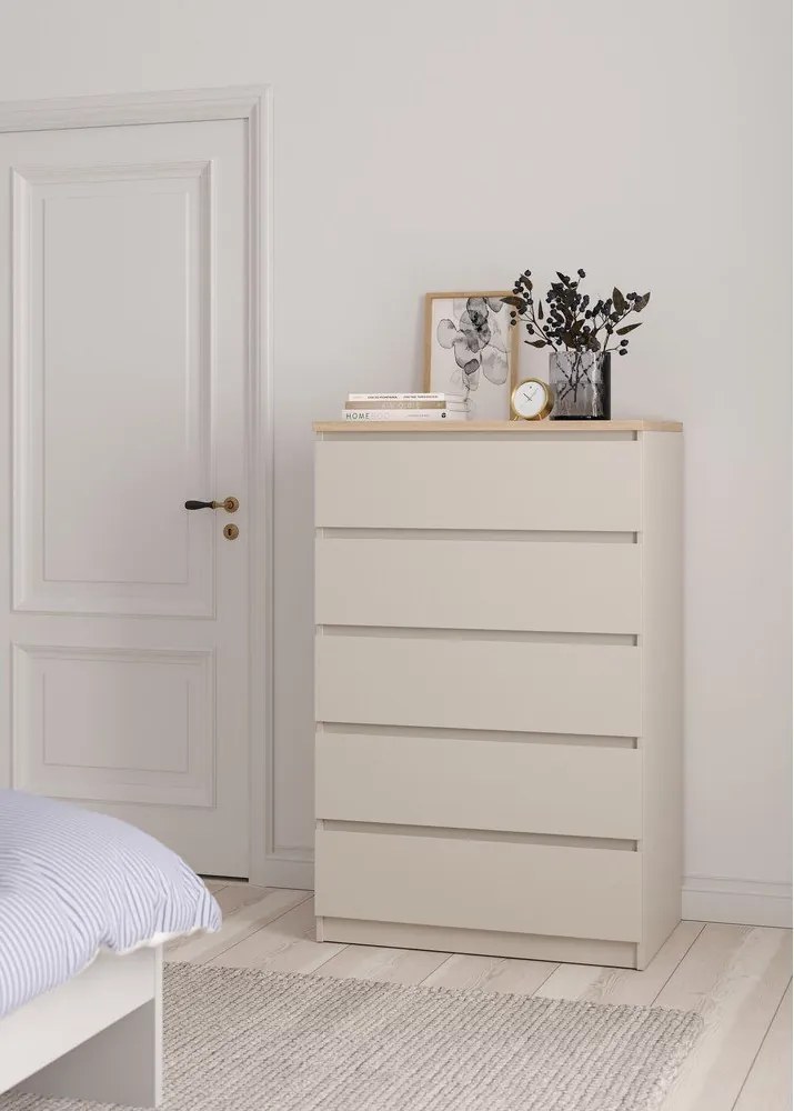 Krémová komoda 77x121x50 cm Naia – Tvilum