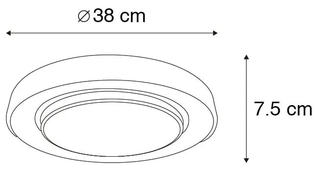 Moderní stropní svítidlo černé 38 cm vč. LED a RGB - Jochie