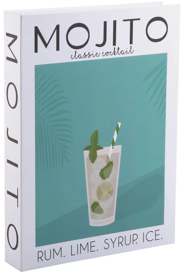 Bílo-zelený dekorativní papírový úložný box 18x4x25 cm Mojito – PT LIVING