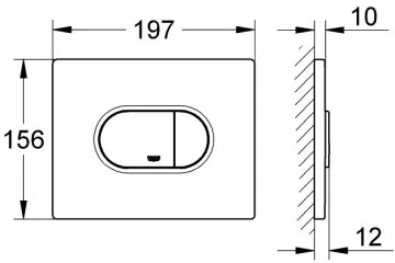 GROHE 38858SH0 - Splachovací tlačítko ARENA COSMOPOLITAN 156 × 197 mm bílá