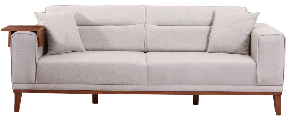 Hanah Home Pohovka LIONESI krémová s odkládacím stolkem 223 cm