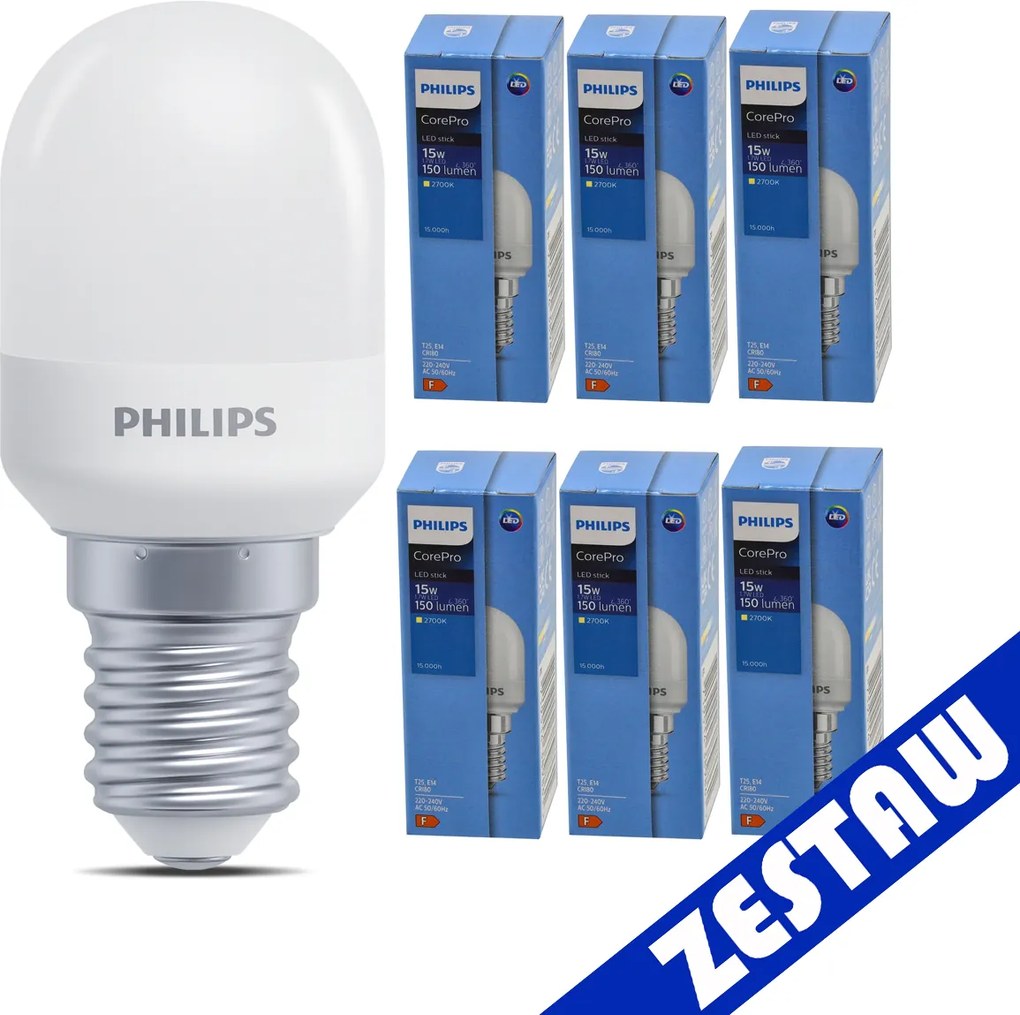 SADA 6x LED žárovek E14 1,7W 150lm T25 2700K - teplá bílá