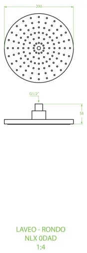 Laveo Rondo, horní/hlavová sprcha 250 mm, kulatý, bílá, LAV-NLX_6D1S