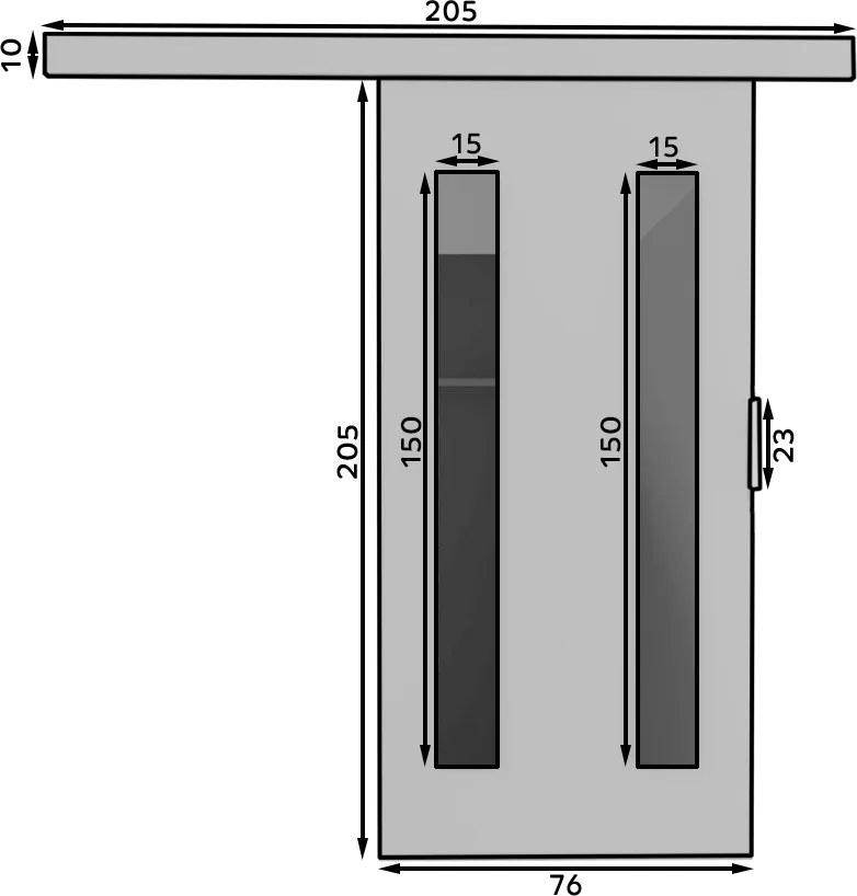 ADRK Furniture Posuvné nástěnné dveře HERS 76