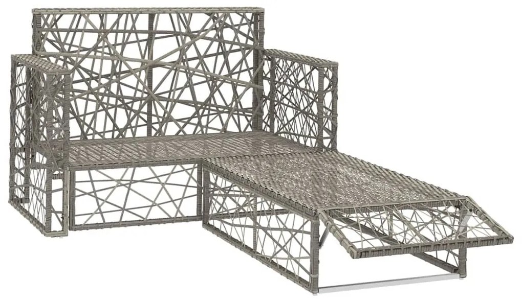 vidaXL Marketos 2dílná zahradní sedací souprava s poduškami polyratan šedá