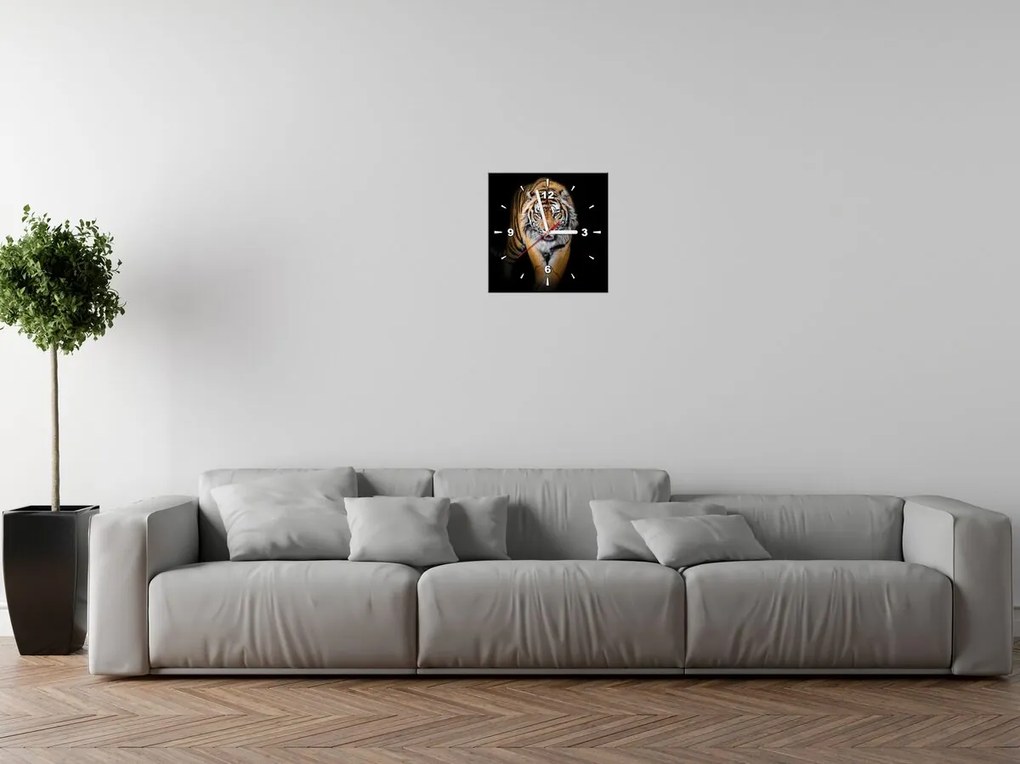 Gario Obraz s hodinami Silný tygr Rozměry: 100 x 40 cm