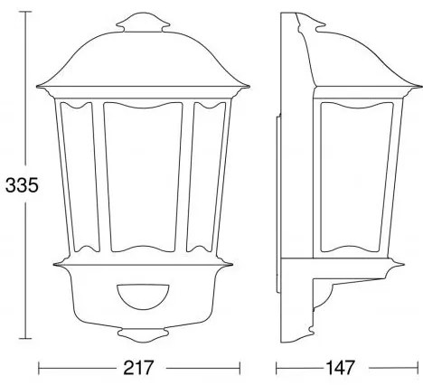 Steinel 644413 - Venkovní senzorové svítidlo L 190 S 1xE27/100W/230V IP44