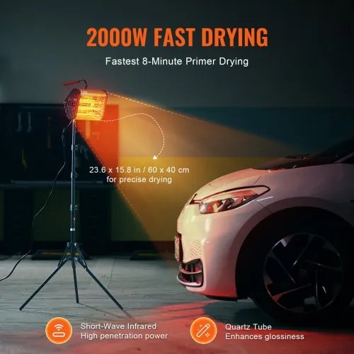 Ruční/stojanová infračervená vytvrzovací lampa 2000 W pro automatické sušení ohřevu