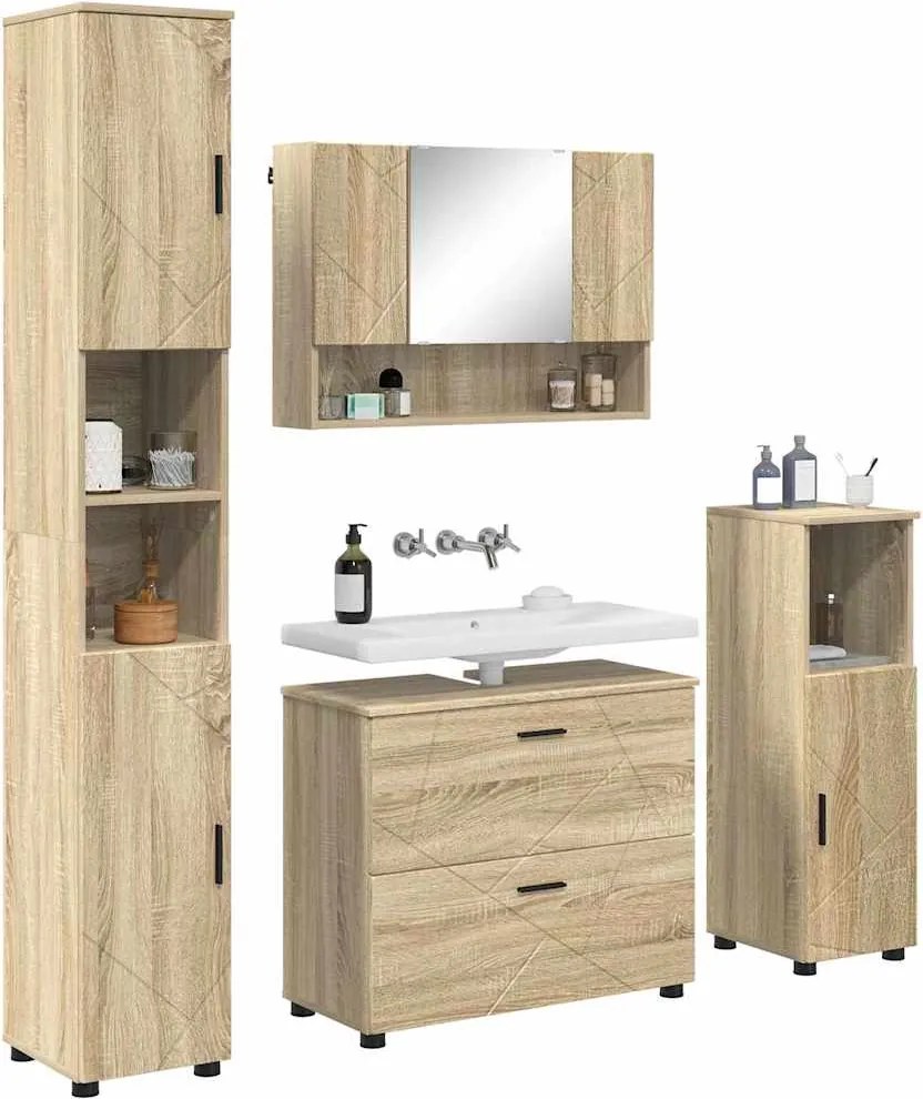 Sada koupelnového nábytku 4 ks Sonoma dub 35 x 30 x 192 cm 3393045