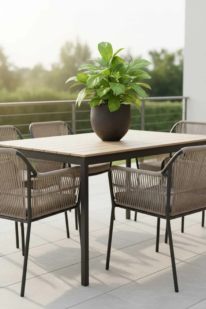 Moderní květináč RAFIOT, sklolaminát, výška 21 cm, antracit