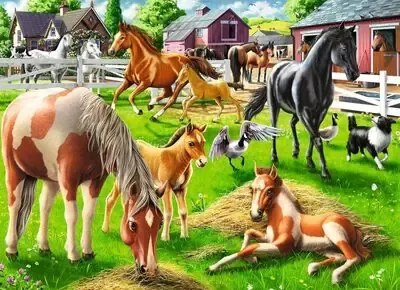 Ravensburger Šťastní koně / 60 dílků / od 4 let
