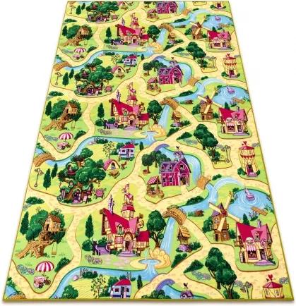Dětský kusový koberec CANDY TOWN Město uličky barevný Rozměr: 200x200 cm |  BIANO
