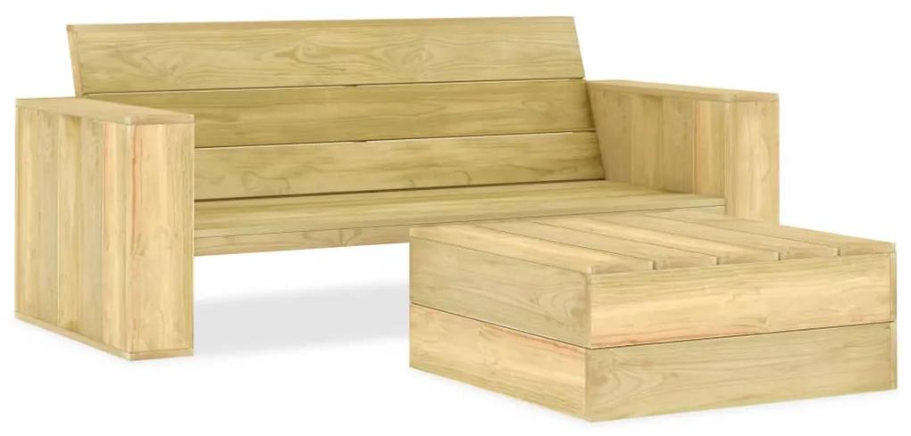 vidaXL 2dílná zahradní sedací souprava impregnované borové dřevo