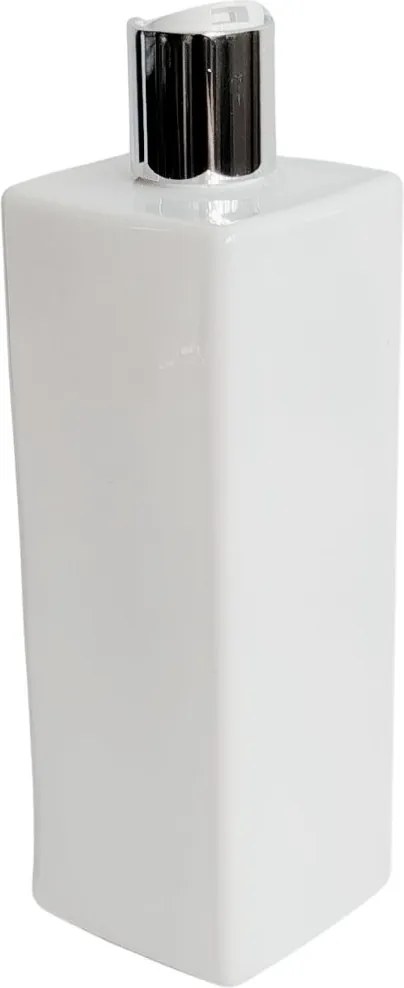 Dávkovač na mýdlo 500 ml bílý s bílo-stříbrným DISC TOP LUNA
