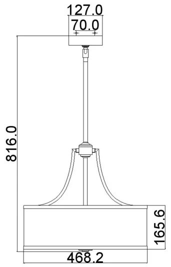 Feiss FE-PROSPECT-PARK-4P - Lustr na tyči PROSPECT PARK 4xE27/60W/230V
