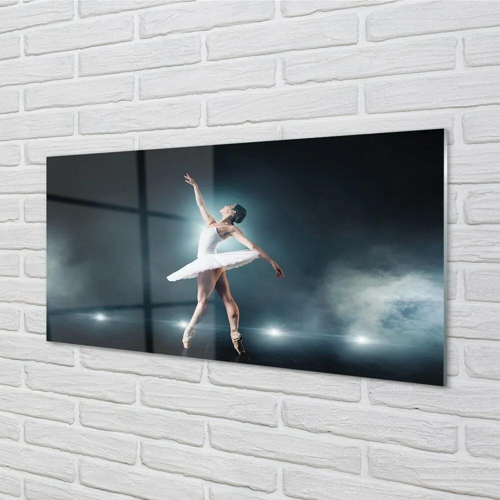 Obraz na skle Bílý balet šaty žena 100x50 cm