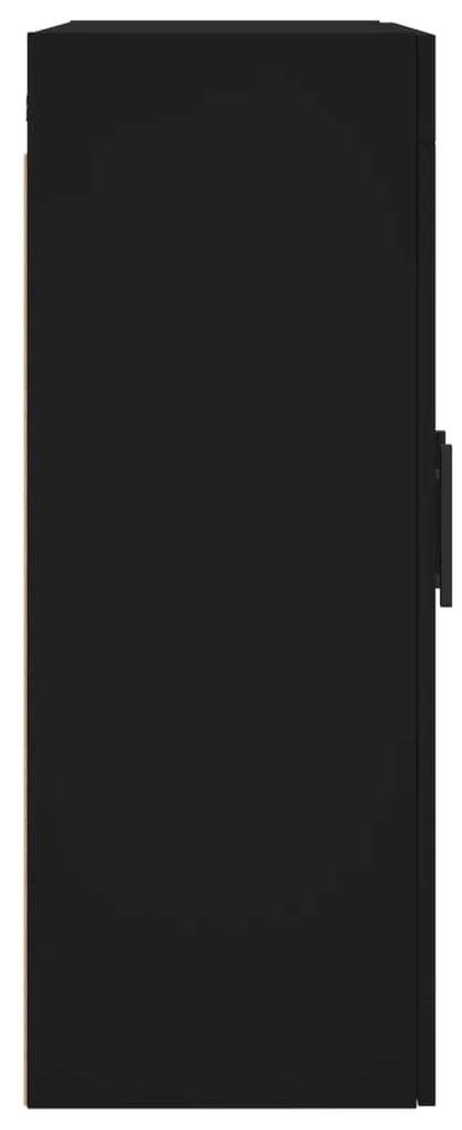 Nástěnné skříňky 2 ks černé kompozitní dřevo,  3197962