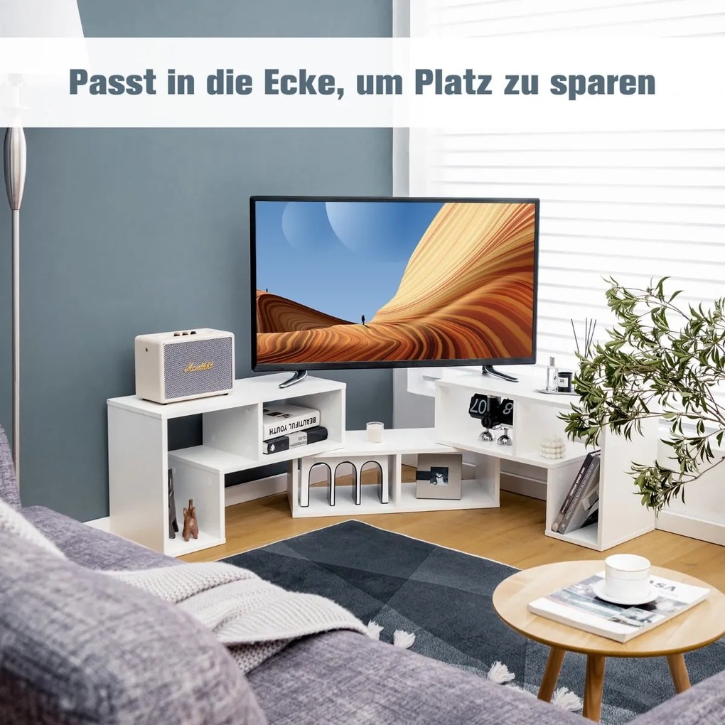 Costway 3dílná dřevěná TV skříňka pro TV do 65" Volně kombinovatelný TV stolek