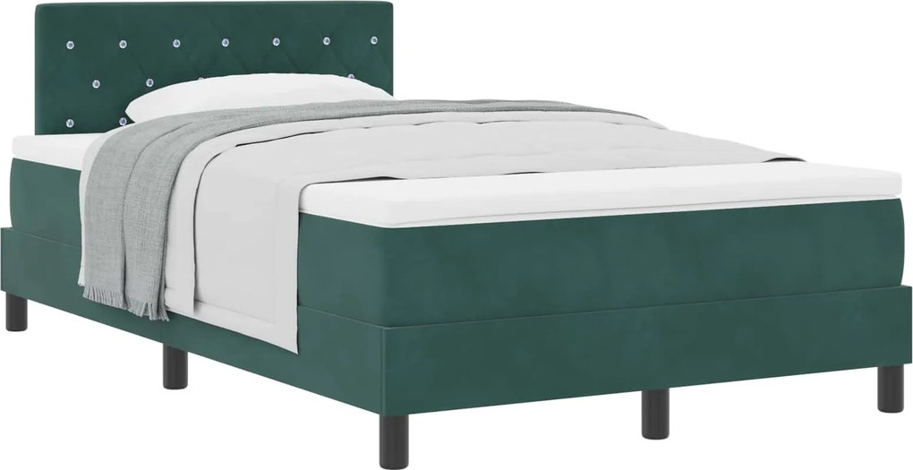 Postel s boxspringem s matrací Tmavě zelená 120 x 200 cm samet 3339101