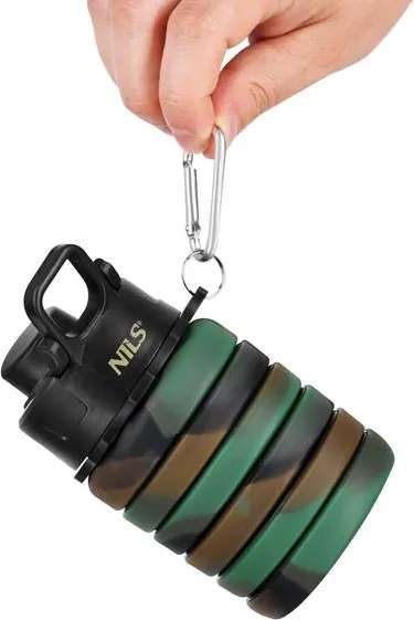 NC4106 ZELENÁ SILIKONOVÁ SKLÁDACÍ LÁHEV 500ML NILS CAMP