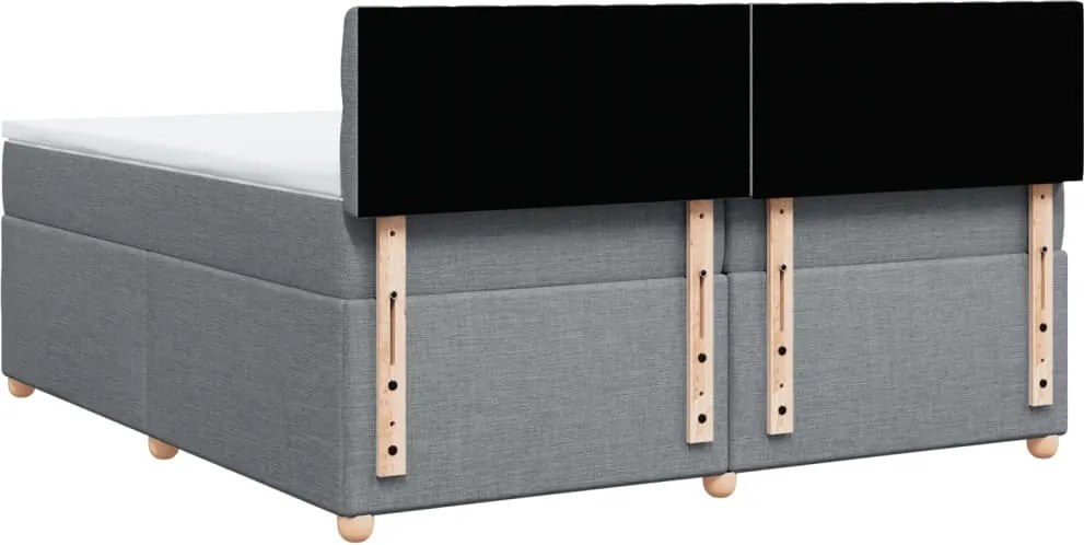 Box spring postel s matrací světle šedá 200 x 200 cm textil 3286794