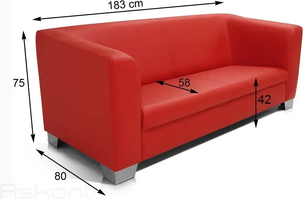 ASKONT Chicago red Pohovka 3M