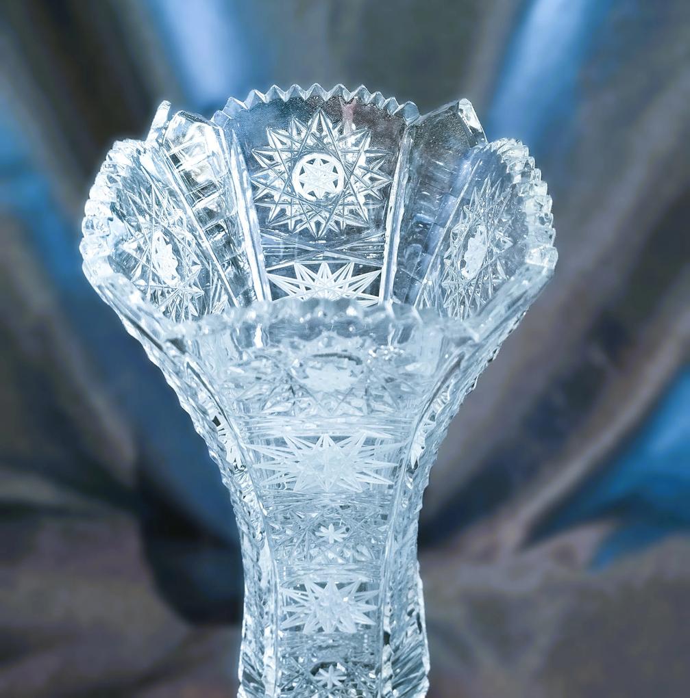 Broušená osmihranná váza  21 cm