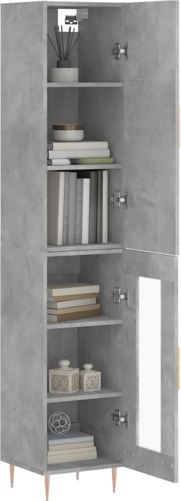 Skříň highboard betonově šedá 34,5x34x180 cm kompozitní dřevo 3199037