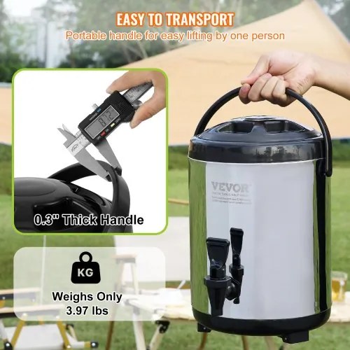Nerezový izolovaný dávkovač nápojů, 5,7 l 6 litrů