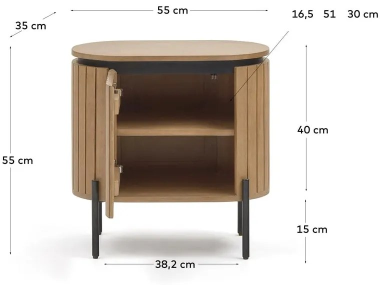 Noční stolek z mangového dřeva Licia - Kave Home