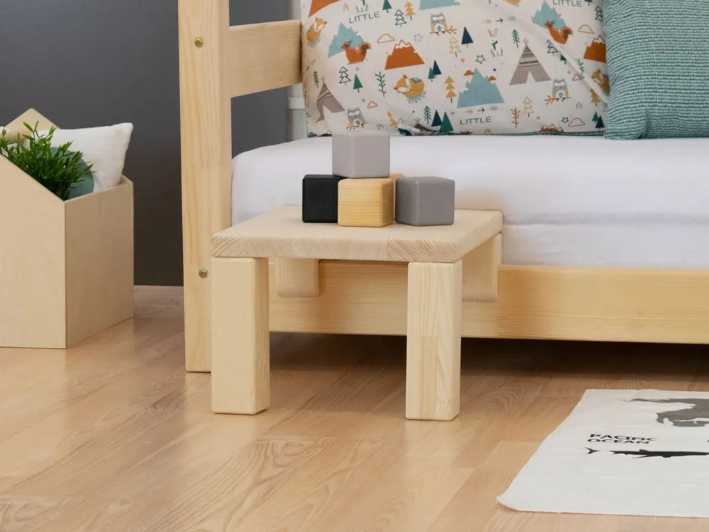 Benlemi Noční stolek k laťkovým postelím NANOC Zvolte barvu: Cihlová, Zvolte variantu: Navíc přídavné nohy 10 cm