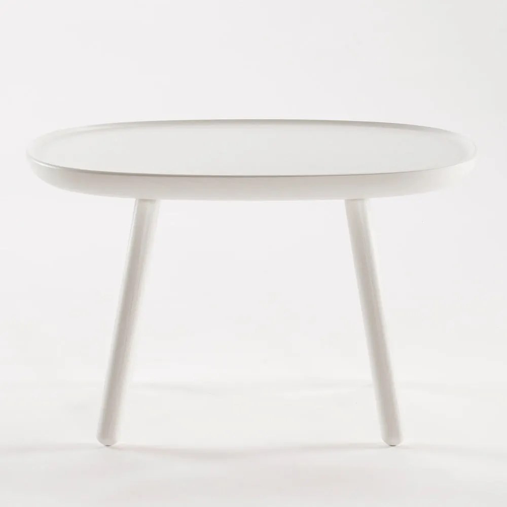 Bílý konferenční stolek z masivu EMKO Naïve, 61 x 41 cm