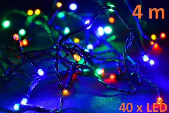 LED světelný řetěz pro venkovní použití, barevný, 4 m