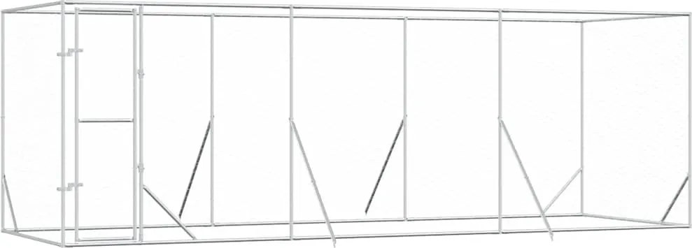 Venkovní psí kotec stříbrný 6 x 2 x 2 m pozinkovaná ocel 3190459